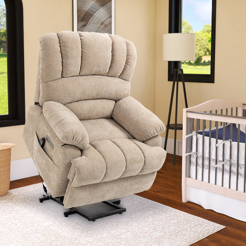 Latitude Run® Emalina High Back Large Size Power Lift Assist Recliner with Heat, Massage ...